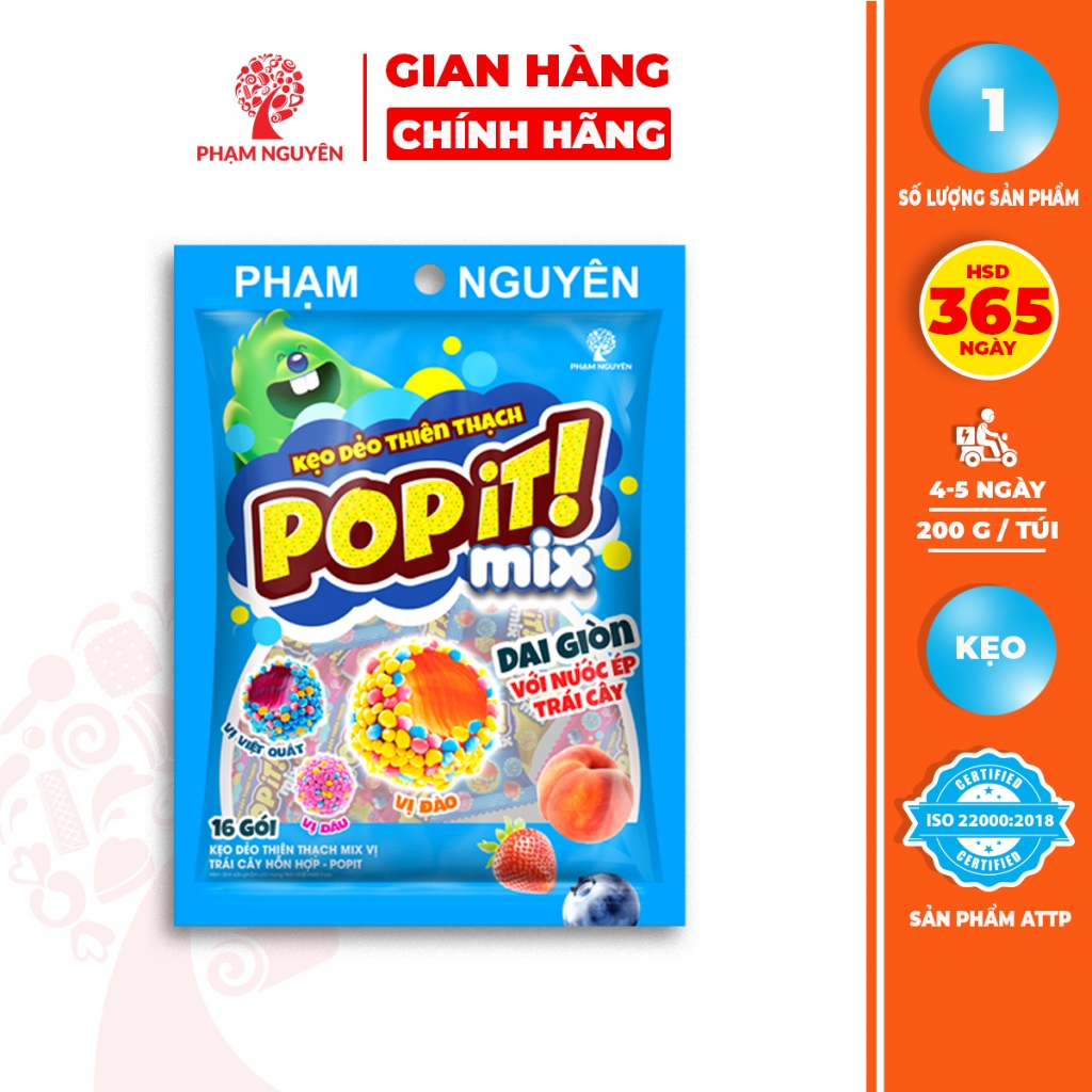 Meteor Gummy Candy from Real Fruit Juice Mixed with Popit Flavor 200g ...