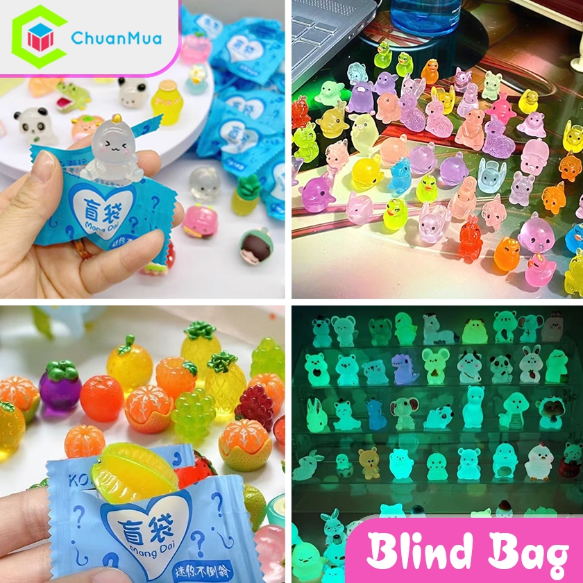 Luminous Blind Bag Charm Animal Fruit Bottle Capybara Labubu (Blind Bag ...