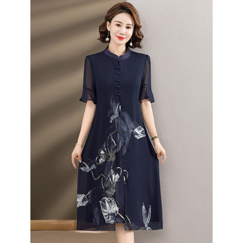️‍ Available in Big Size ️‍ Straight middle-aged women's dress for ...