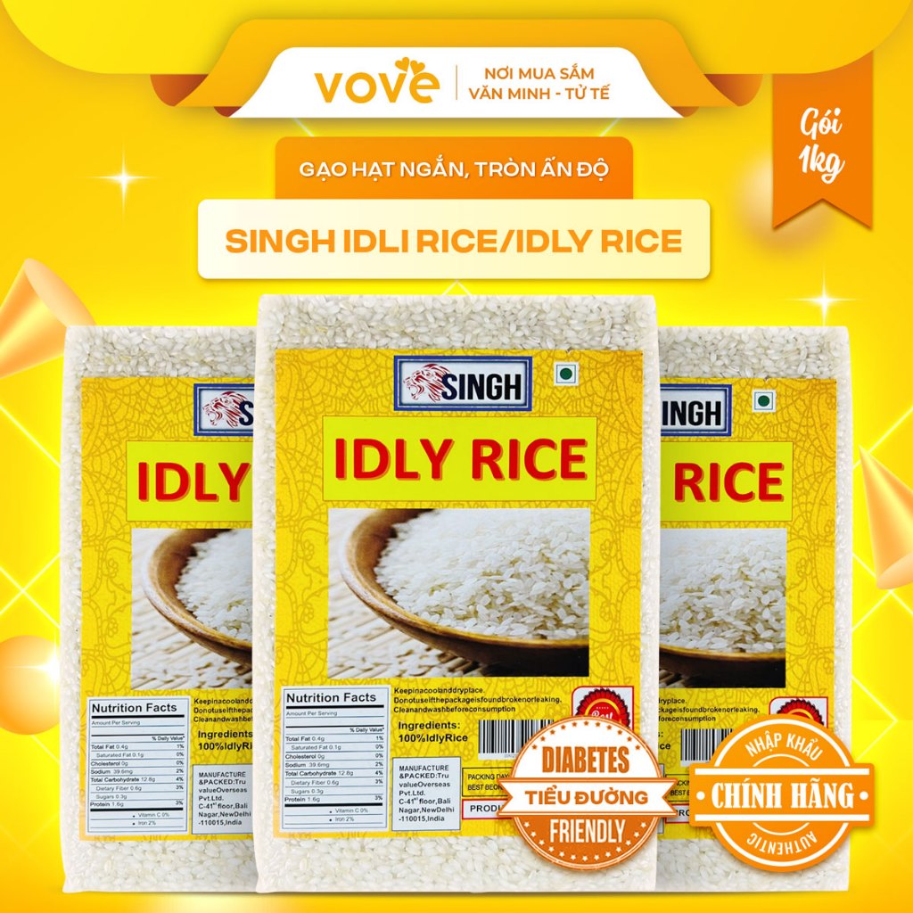 Indian short, round grain Rice SINGH Idli Rice/Idly Rice, 1 kg | Shopee ...