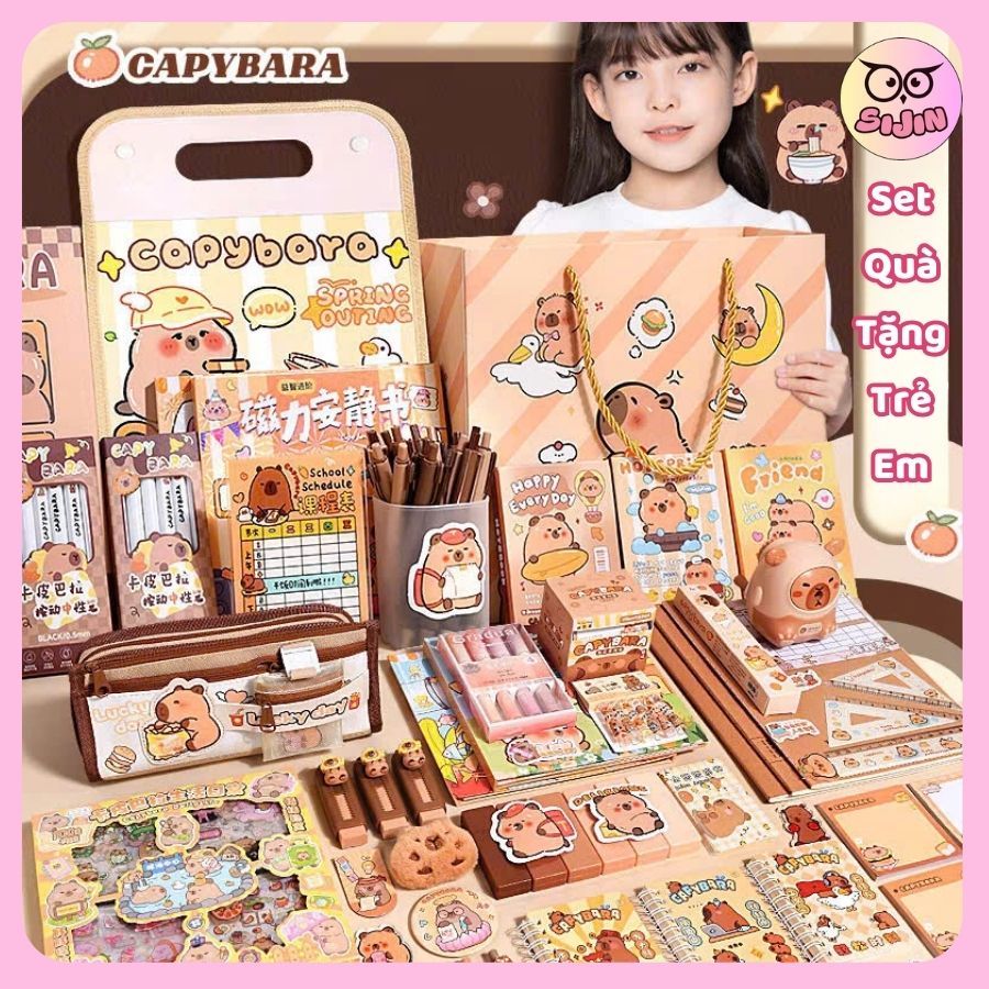 Cute Capybara Stationery Set – Multifunctional School Tool Box, Student ...