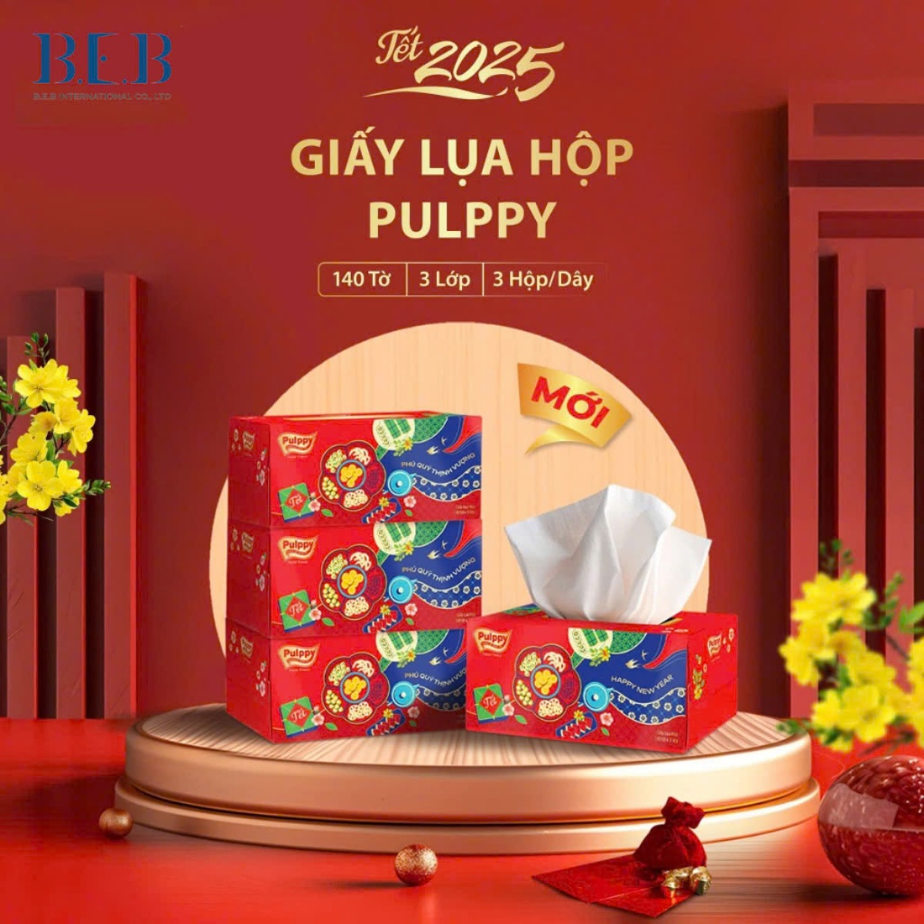 Tissue Box CNY At Ty 2025 Lucky Red Pulppy 3-Layer | Shopee Singapore
