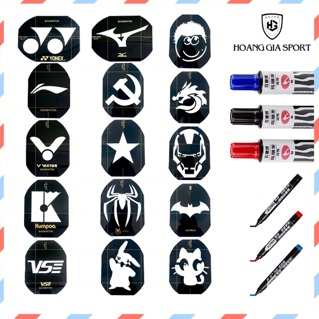 Yonex, Lining, Victor, Kumpoo, Mizuno, VS Badminton Racket Logo Painted ...