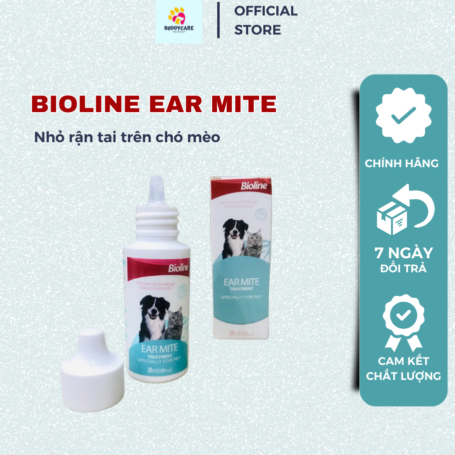 EAR MITE BIOLINE Dog and Cat EAR Lice and Tick Drops 30ML | Shopee ...