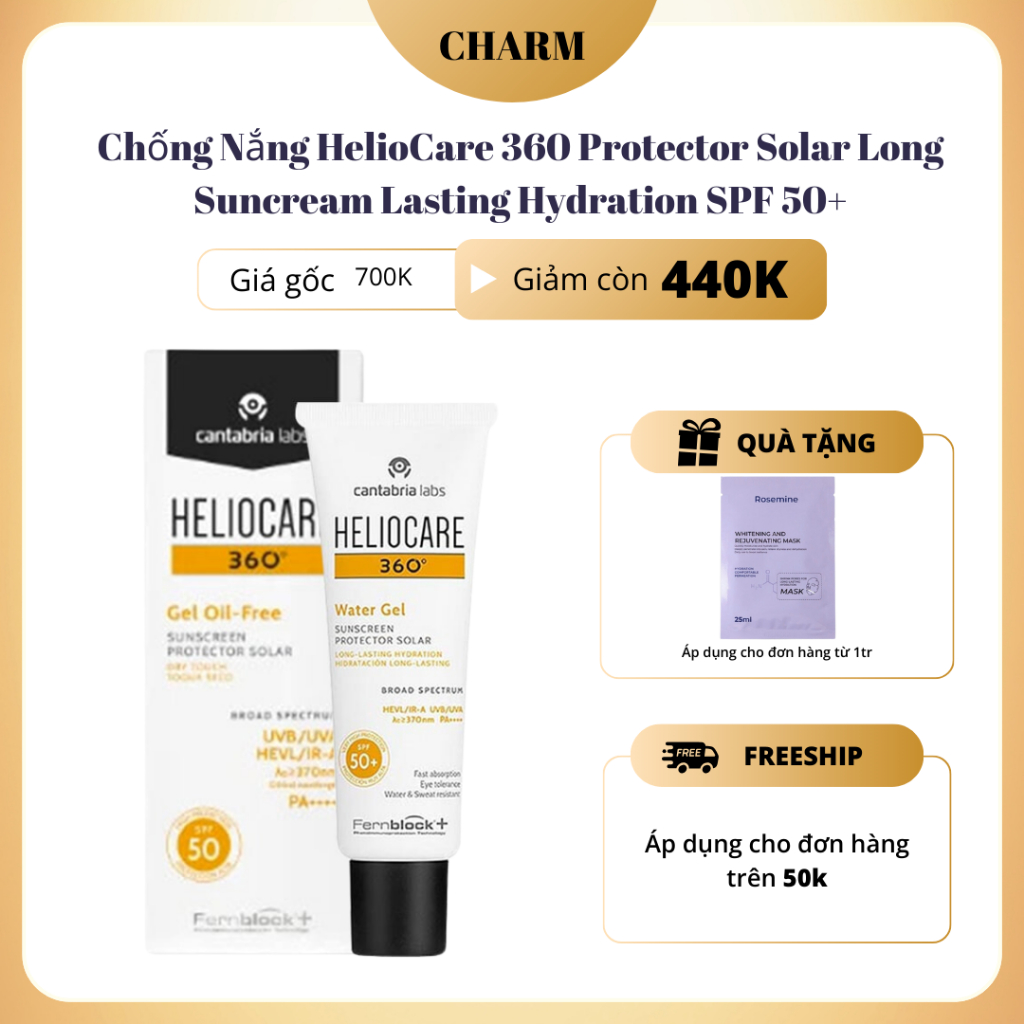 HelioCare 360 Protector Solar Long Suncream Lasting Hydration SPF 50 ...