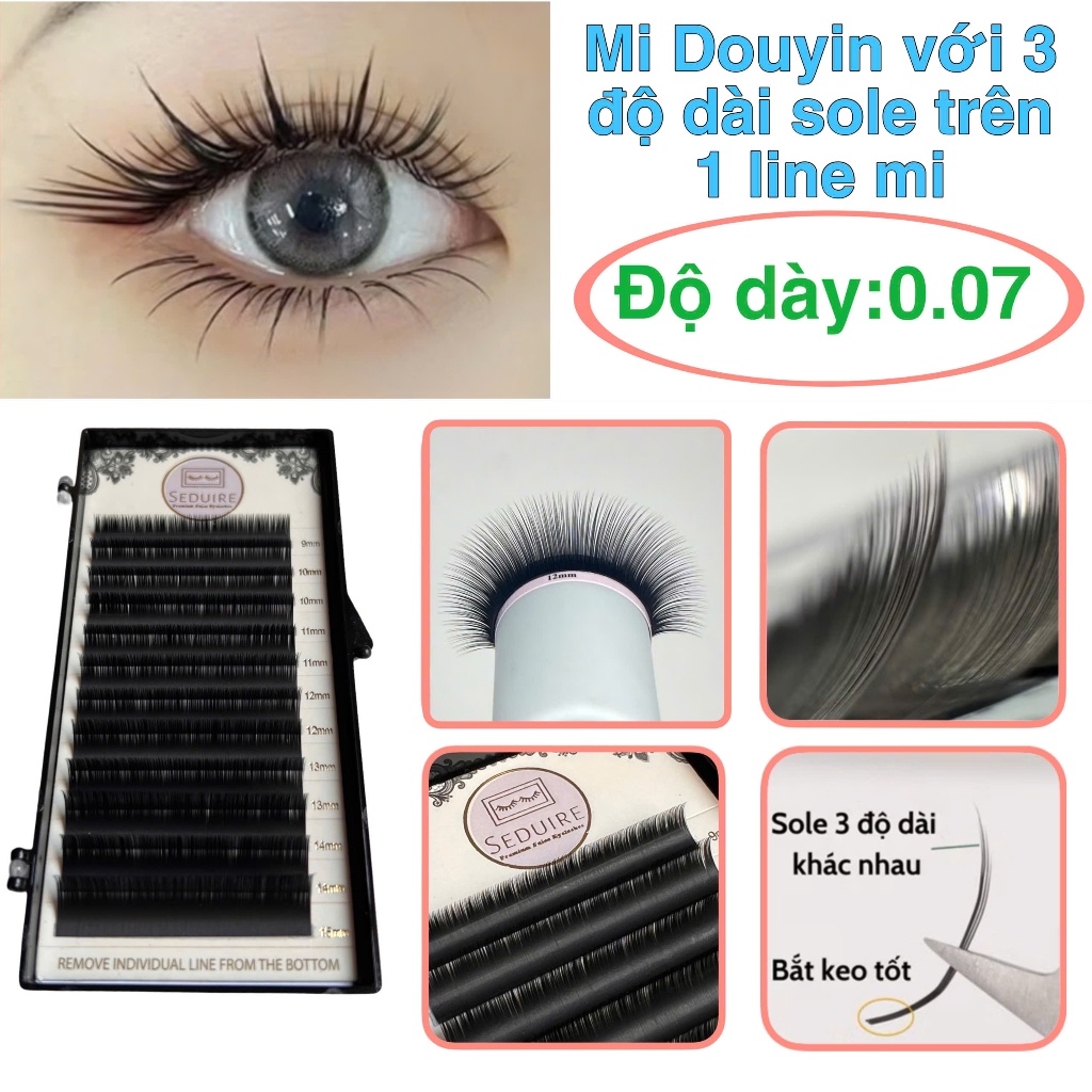Douyin Chinese eyelashes thickness 0,07 with super flying tips (3 sole ...
