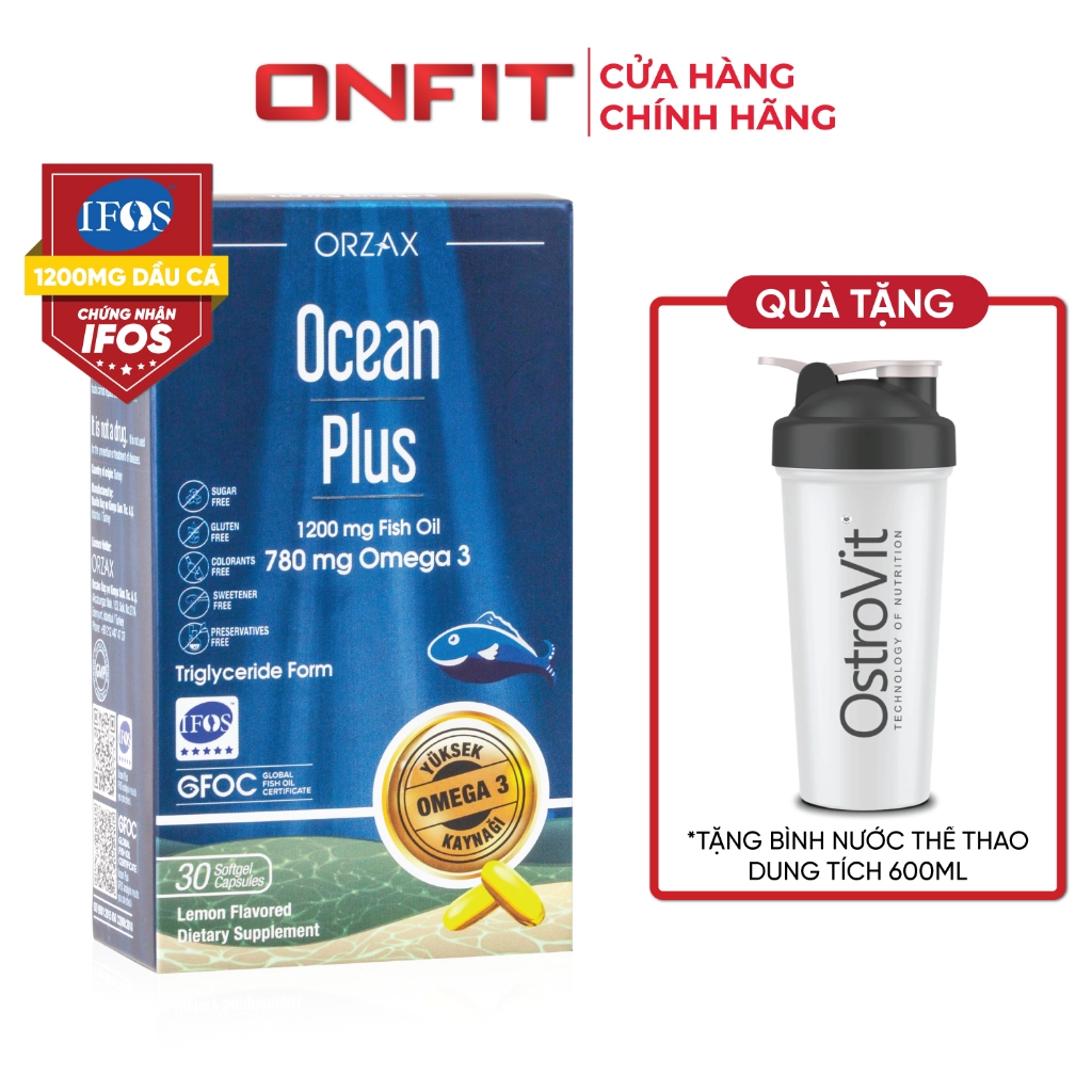 Orzax Ocean Plus Omega-3 fish oil capsules, 1200mg fish oil supplement ...