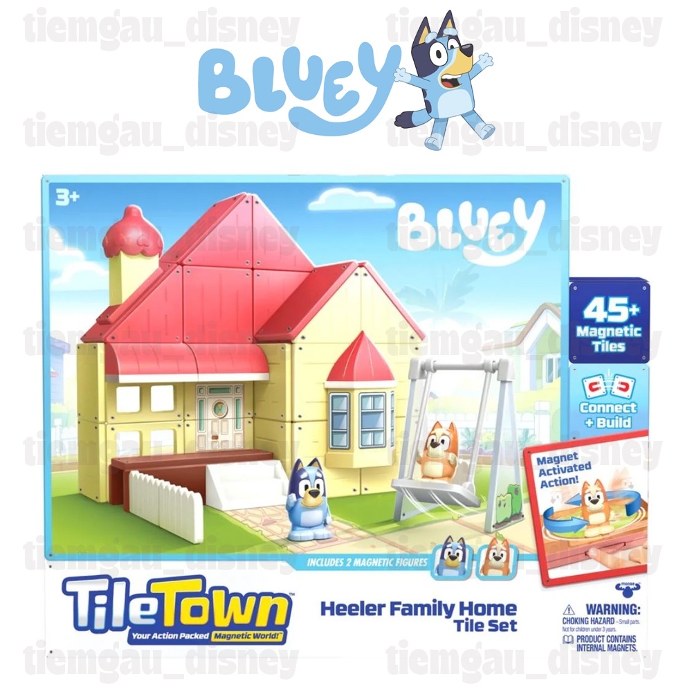 Bluey toy set BLUEY HEELER Family Building Brick Set - Genuine Moose ...