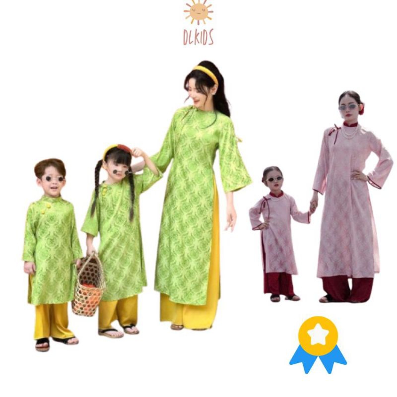 Dlkids Modern Brocade Ao Dai for Mother and Baby Girl, Beautiful High ...