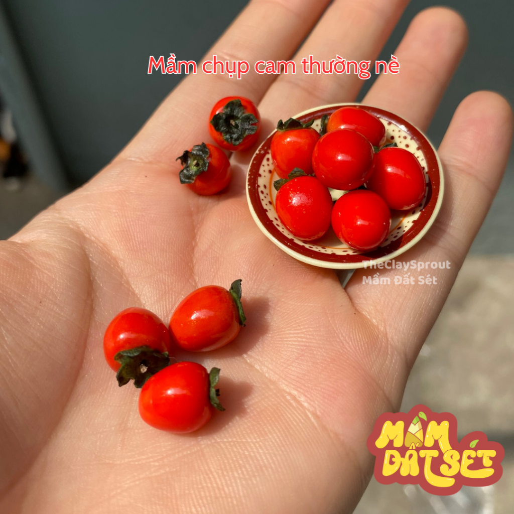 Mini egg persimmon model for dollhouse from clay at 1/6 scale - mini ...