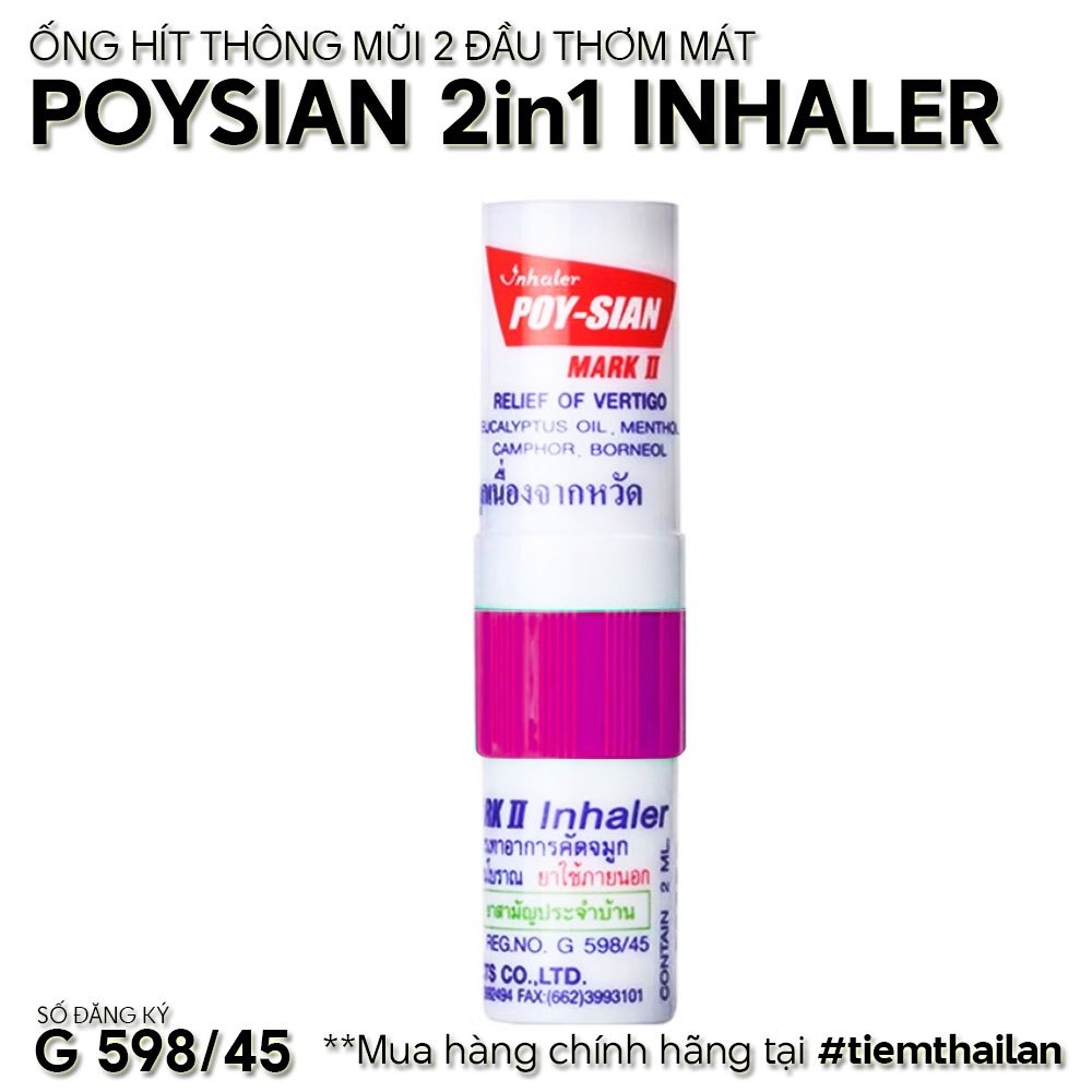 [BOLD Pink] POY-SIAN MARK II Inhaler Mint Decongestant Inhaler - 2ml ...