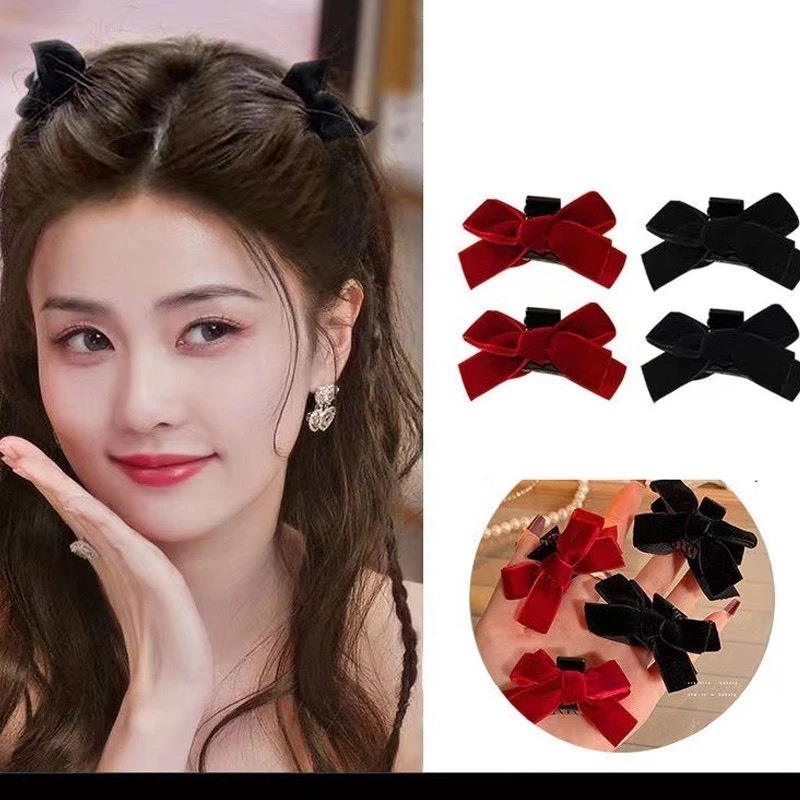IK Mini Lady Velvet Crab Claw Bow Bang Clip Many Models K411 | Shopee ...