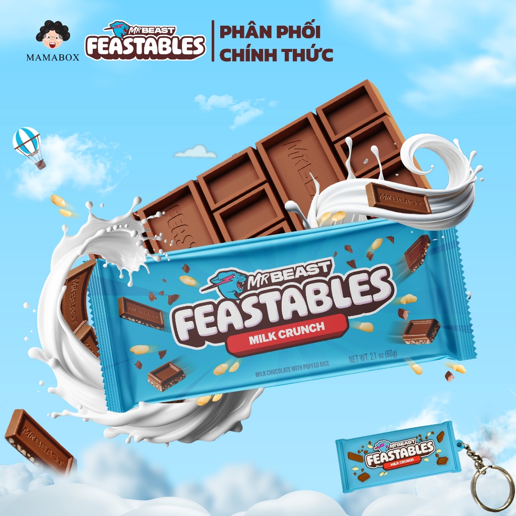 [Genuine] Feastables MrBeast Chocolate Rice Burn Flavor 60g, Candy ...