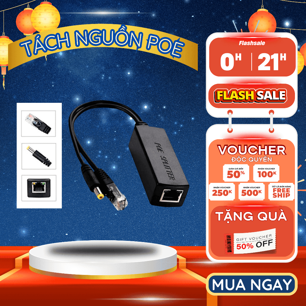 Poe Splitter Jack Splitter 48v to 12v and 48v to 5v IP Camera, POE ...