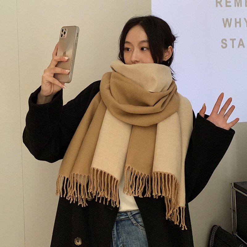 Scarf 200x70cm, two-color, double-sided, soft Cashmere felt, autumn and ...
