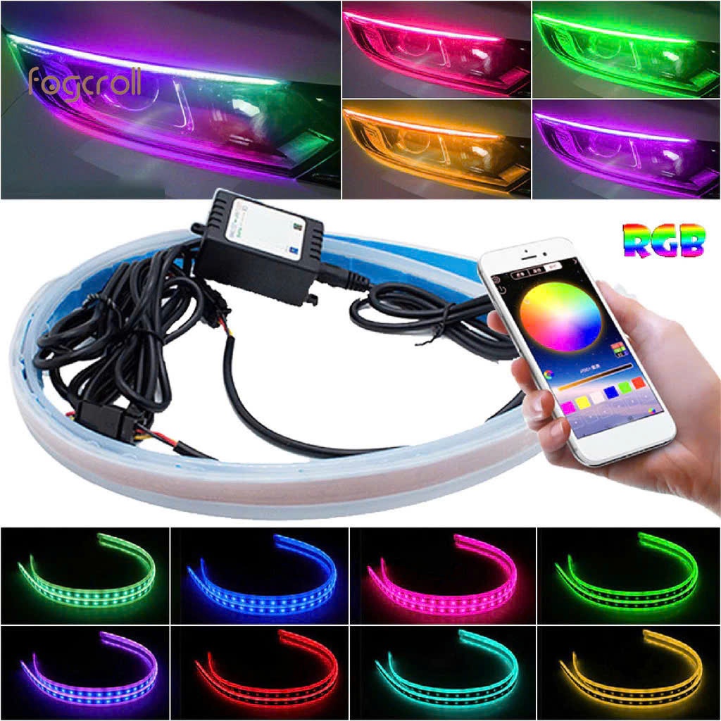 7-color multi-mode eyelid Led controlled via APP - PHONE mounted on ...