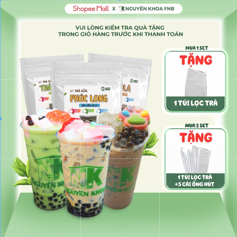 Homemade pearl milk tea Set to try 7-9 cups, ingredients for making ...