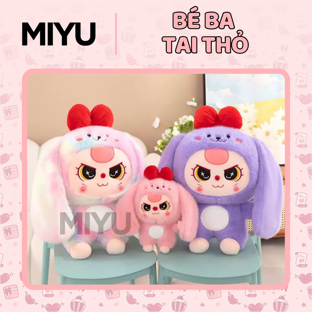 Baby Three Teddy Bear Baby Three Sheep Hair Pink Rabbit, Blind Box ...