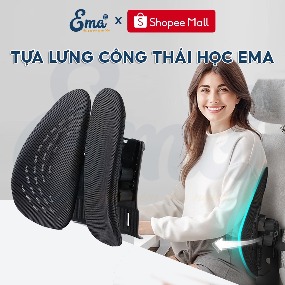 Ema Ergonomic Backrest - Supports the back, reduces pressure on the ...