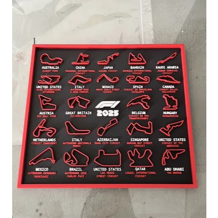 3D Printed F1 Racing Competition Schedule Model 2025 Season, F1 Formula ...