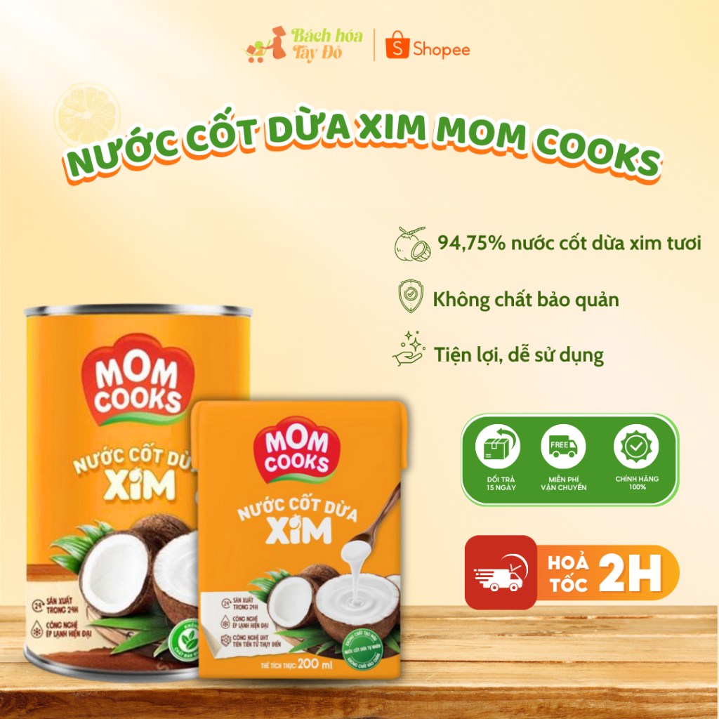 Mom Cooks Coconut Juice with natural flavor from Ben Tre coconut - Tay ...