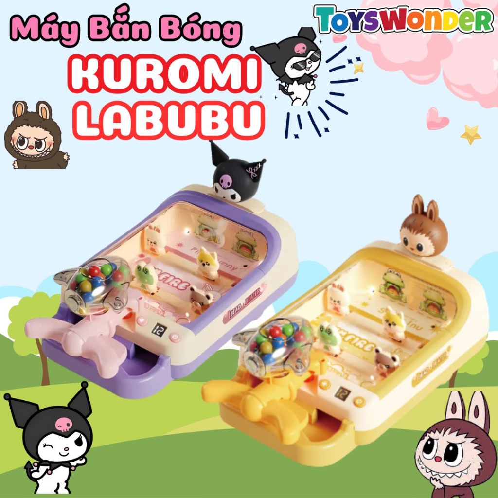 Cute Sanrio Kuromi Labubu Mini Pinball Machine Toy with Fun Lights and ...