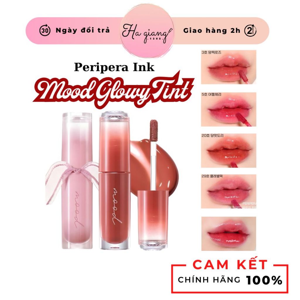 Peripera Ink Mood Glowy Tint 4g light lip gloss, long lasting color ...