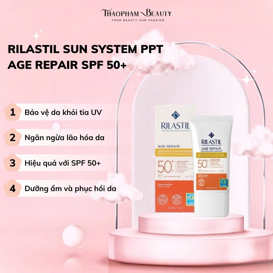 Rilastil Sun System PPT Age Repair SPF 50+ Anti-Aging Sunscreen for All ...