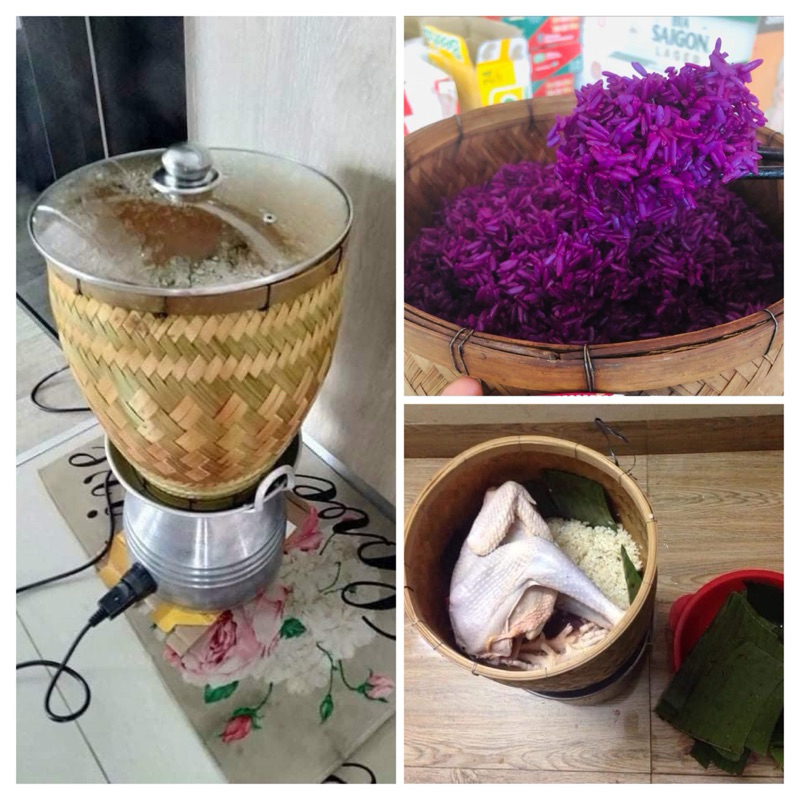 Bamboo/wooden sticky rice steamer - Electric steamer - Maintains all ...