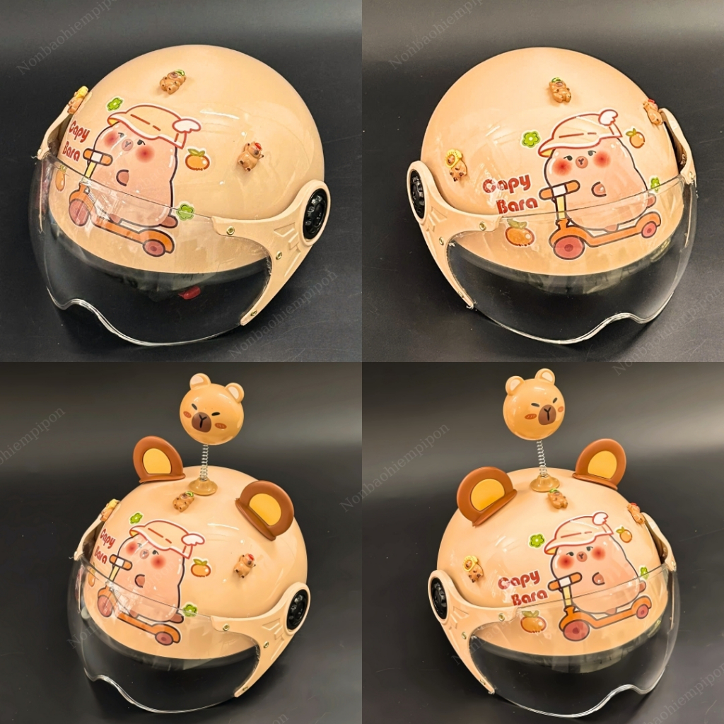 Capybara and Spiderman half-head helmets available in sizes for adults ...