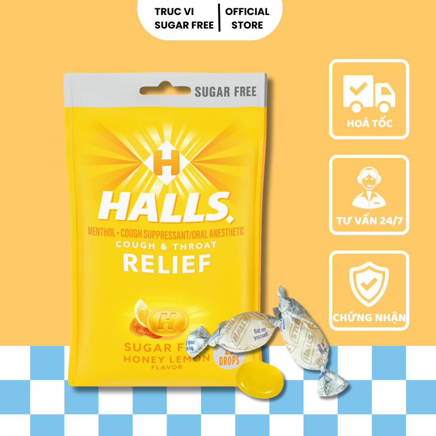 Halls Sugar-Free Lemon Honey Lozenges | Shopee Singapore