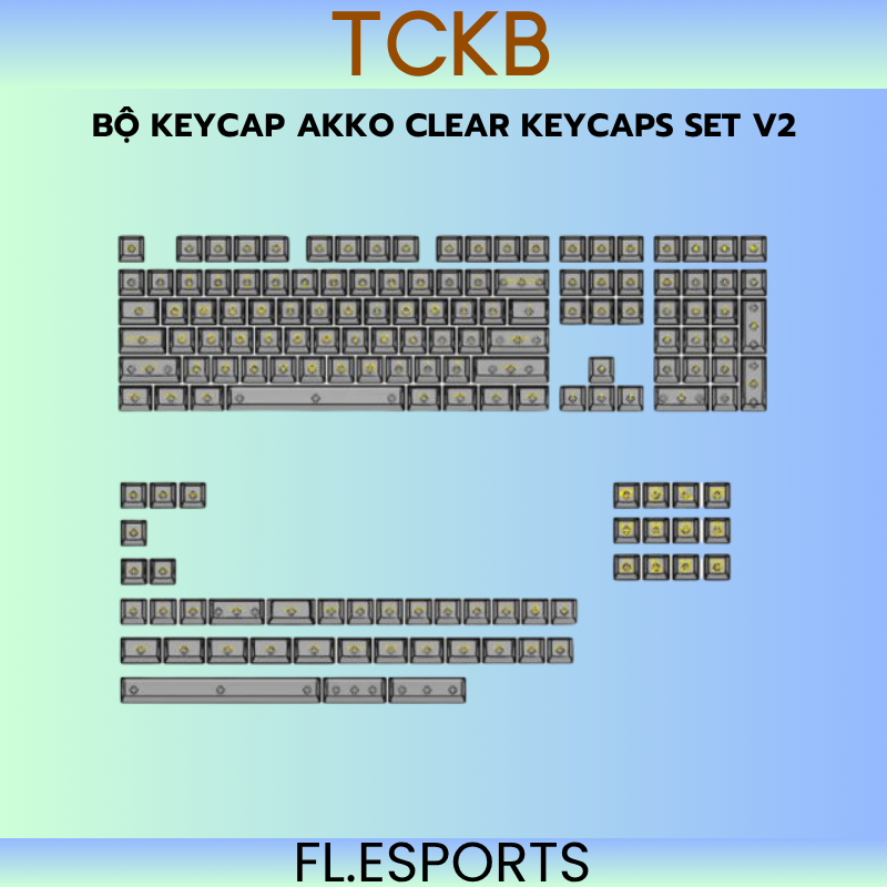 AKKO Clear Keycaps Set v2 – Black (PC / ASA profile / 155 buttons ...