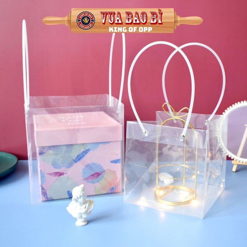 Transparent Mica bags, transparent square bags for gift boxes, flowers ...