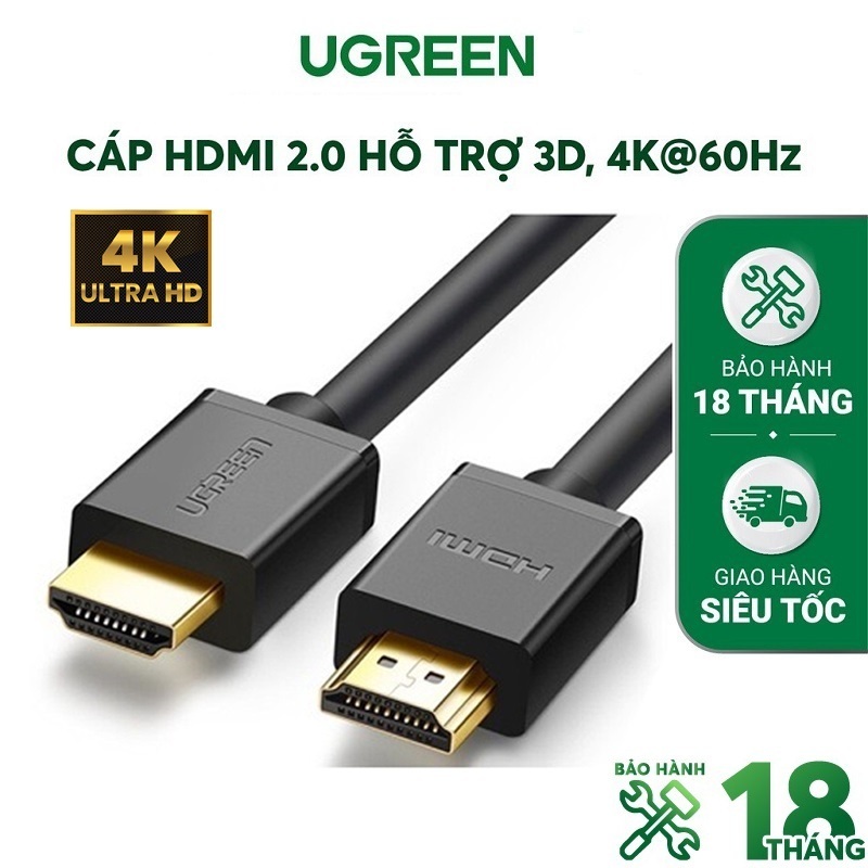 2M long HDMI 2.0 cable supporting 60Hz 3D/HDR/ARC Ugreen 10107 high ...