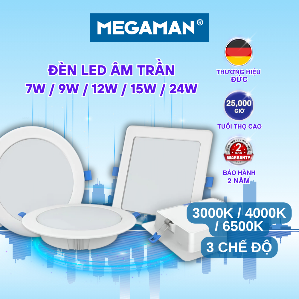 [GENUINE GERMAN] MEGAMAN LED Downlight 7W 9W 12W 15W 24W – Single Color ...