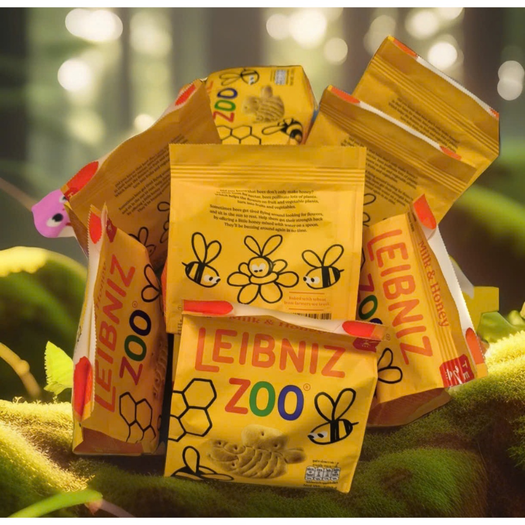 Bahlsen Zoo cocoa, butter, wheat and oatmeal animal biscuits, honey ...