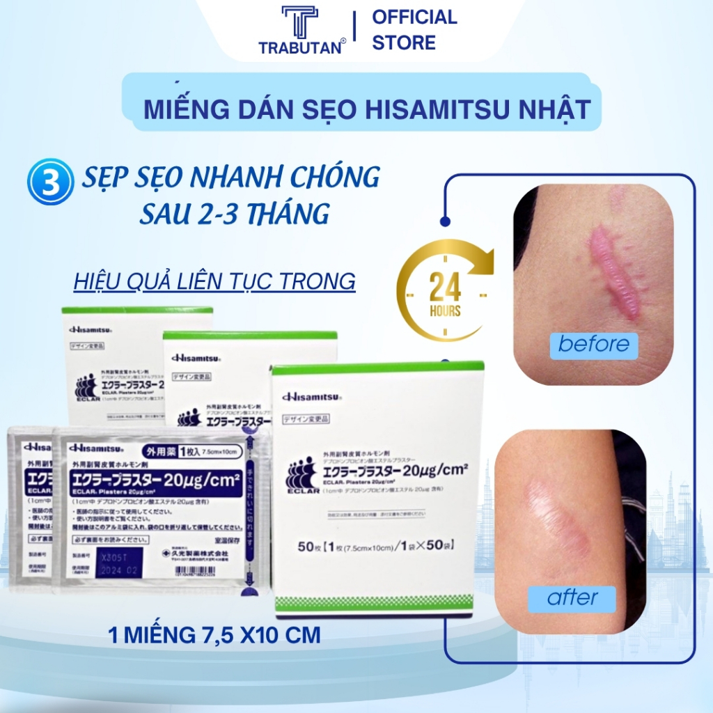 Japanese Eclar Plaster Hisamitsu Keloid Scar Compression Patch helps ...