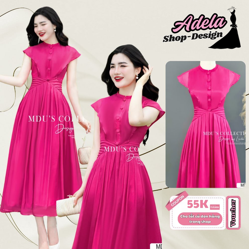 ADELA DESIGN Lady's Dress with Long Flare DESIGN and Eye-catching ...