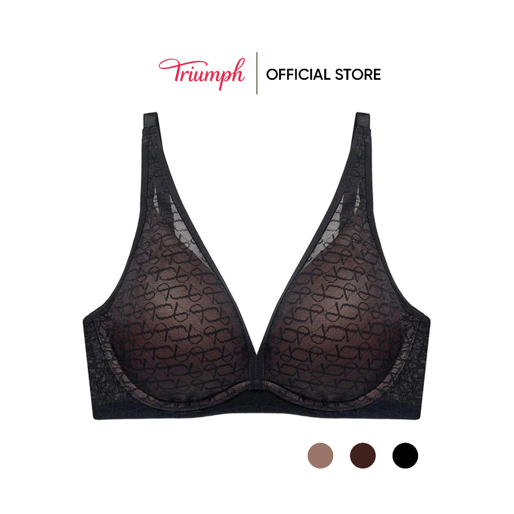 Triumph Signature Sheer HU DV AX-R Underwire V-Neck Lift Bra | Shopee ...