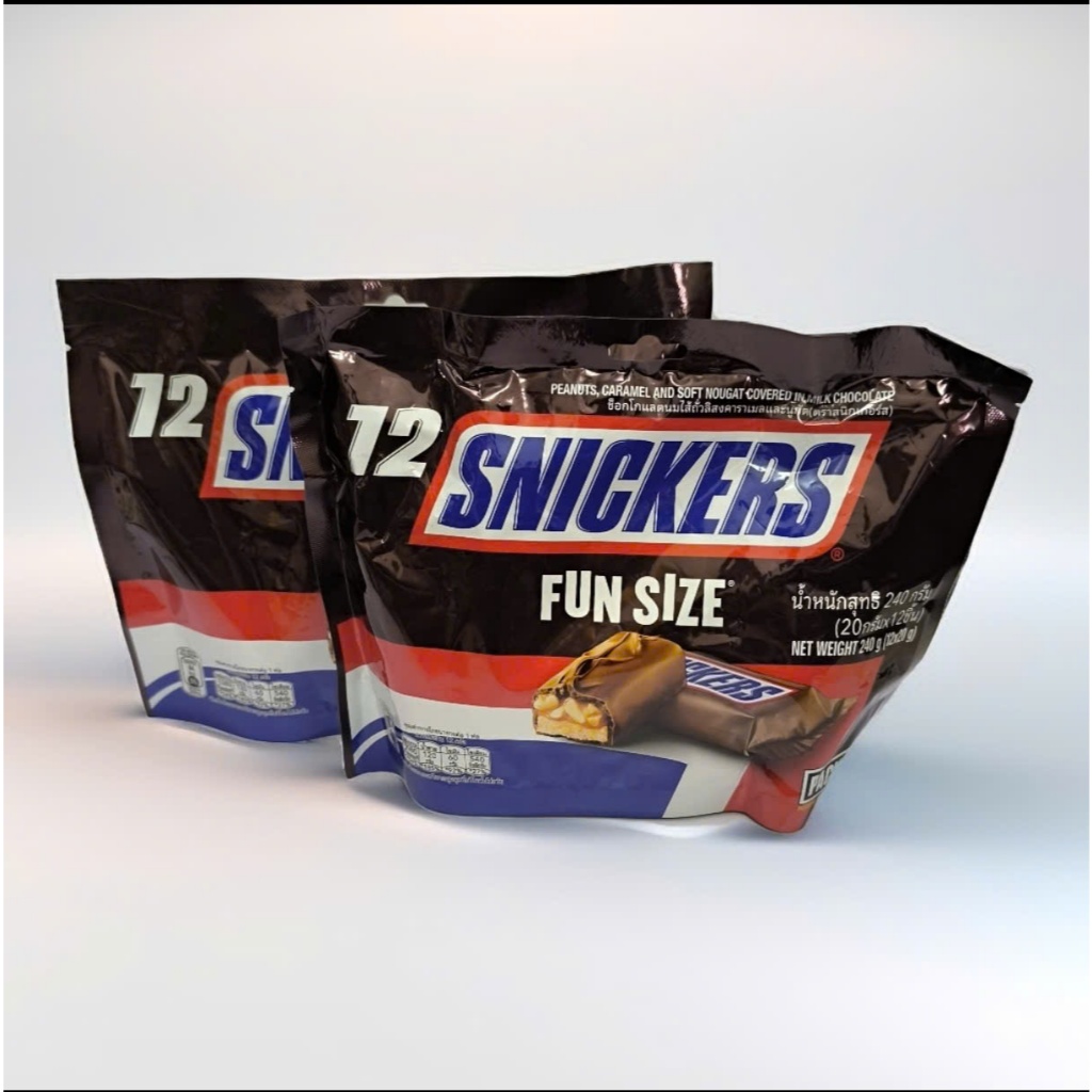 Combo of 2 packs of Snickers funsize peanut chocolate candy 240g (12 ...