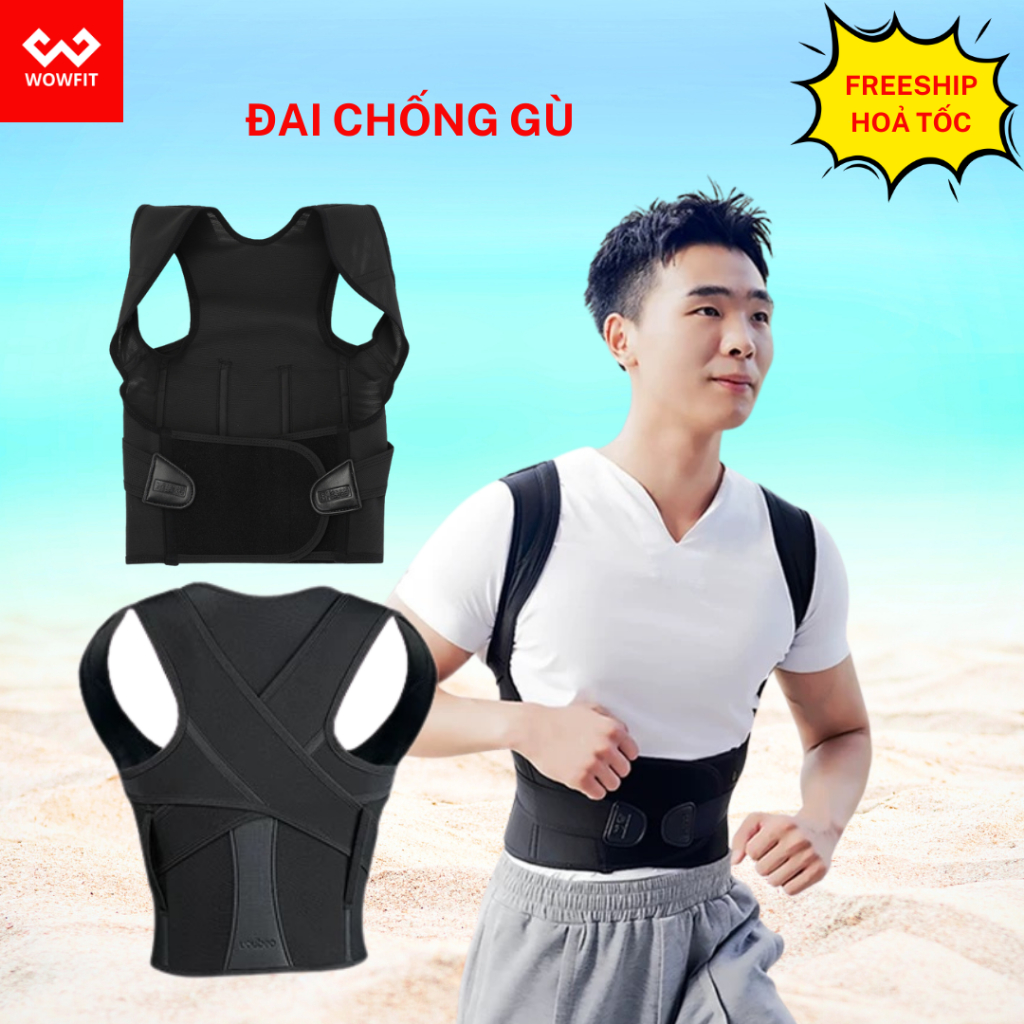 WOWFIT men's anti-hunchback belt, back shaping belt to support straight ...