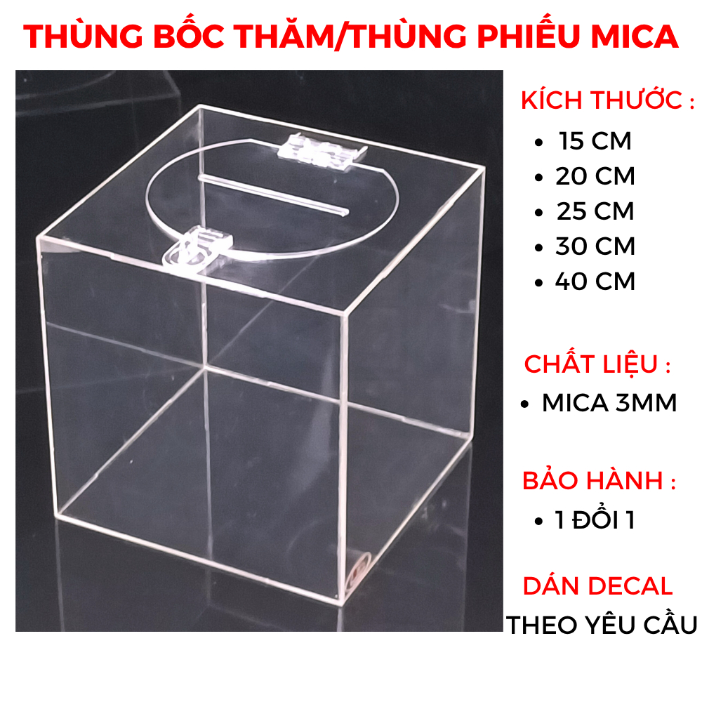Transparent mica ballot box with lock - Lucky draw mica box | Shopee ...