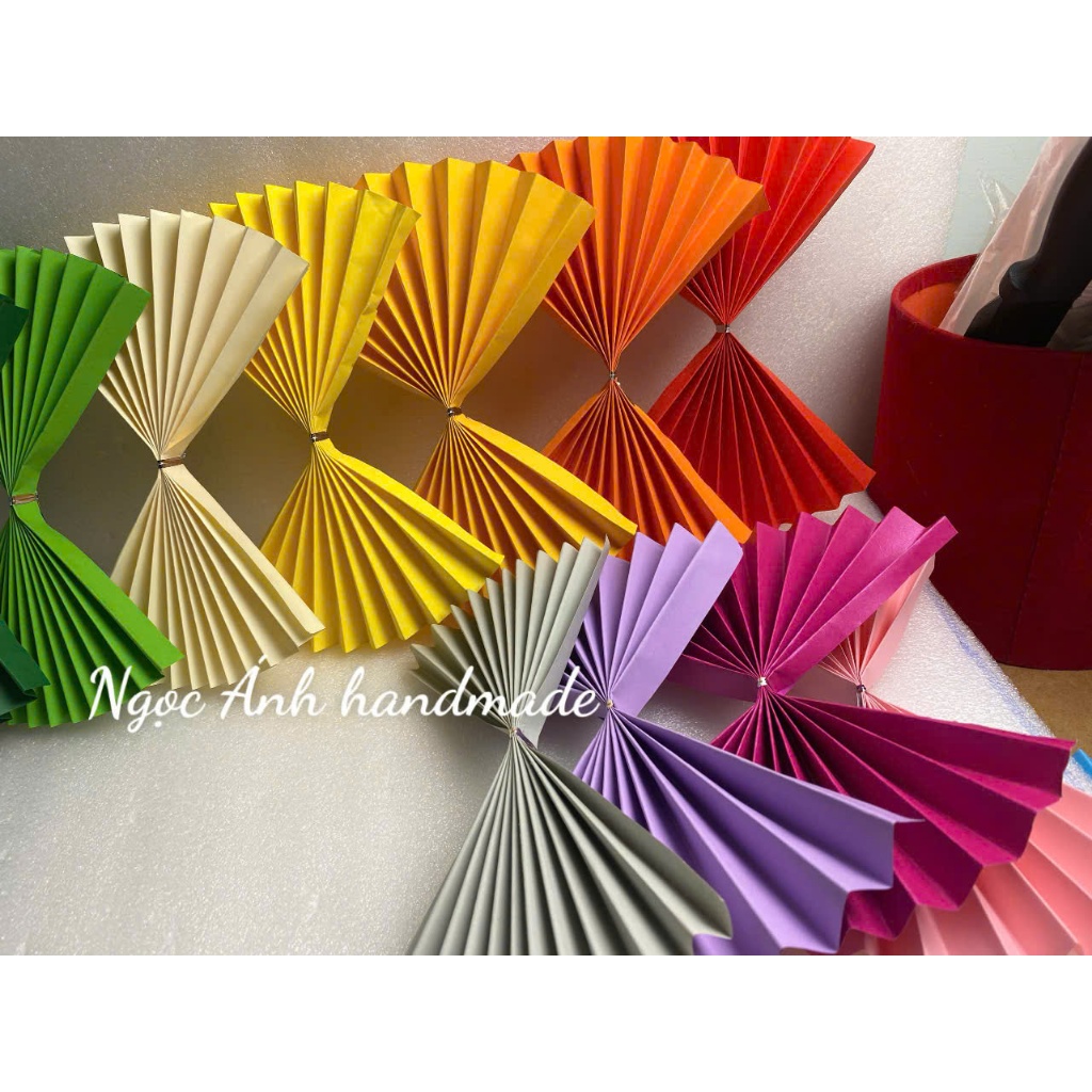 20cm half-fan paper fan with 10 free self-adhesive glue | Shopee Singapore