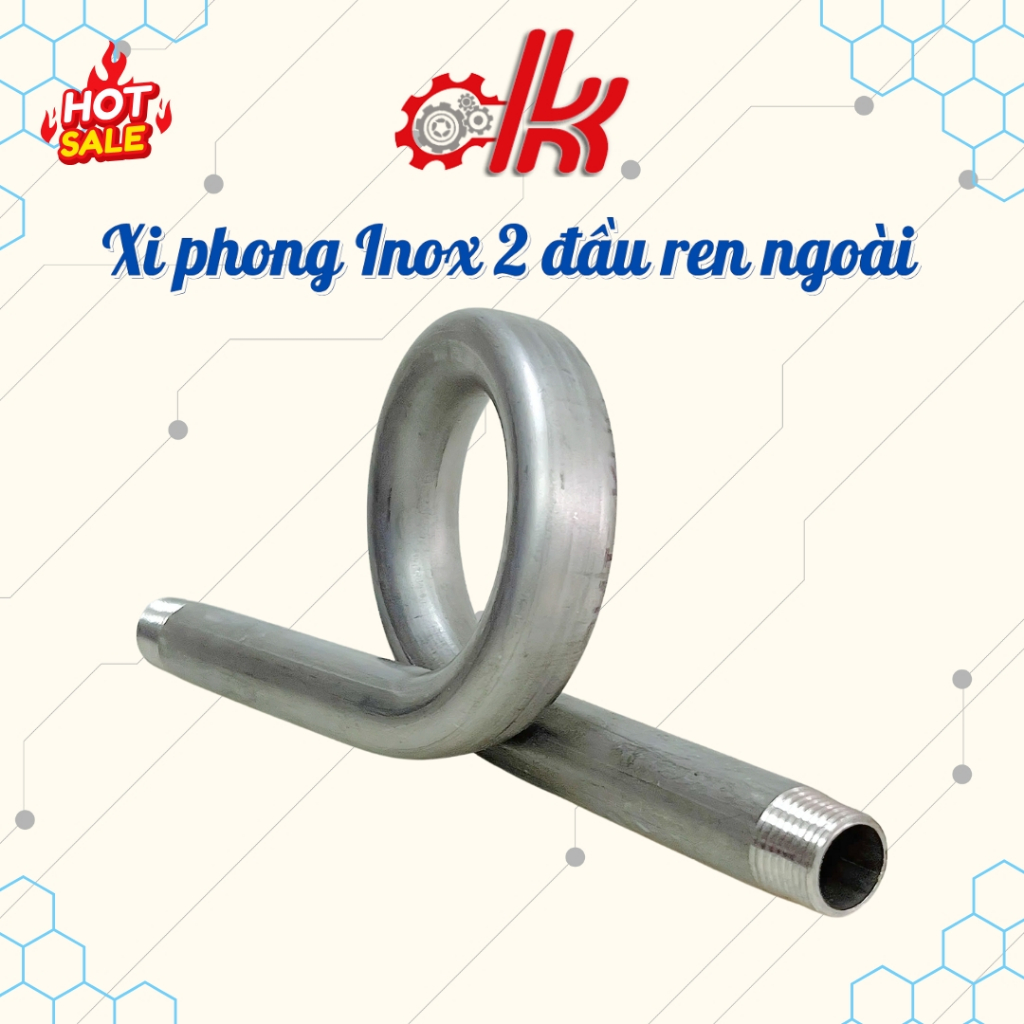 {DU KHANG} 304 stainless steel siphon with 2 external thread ends - 304 ...