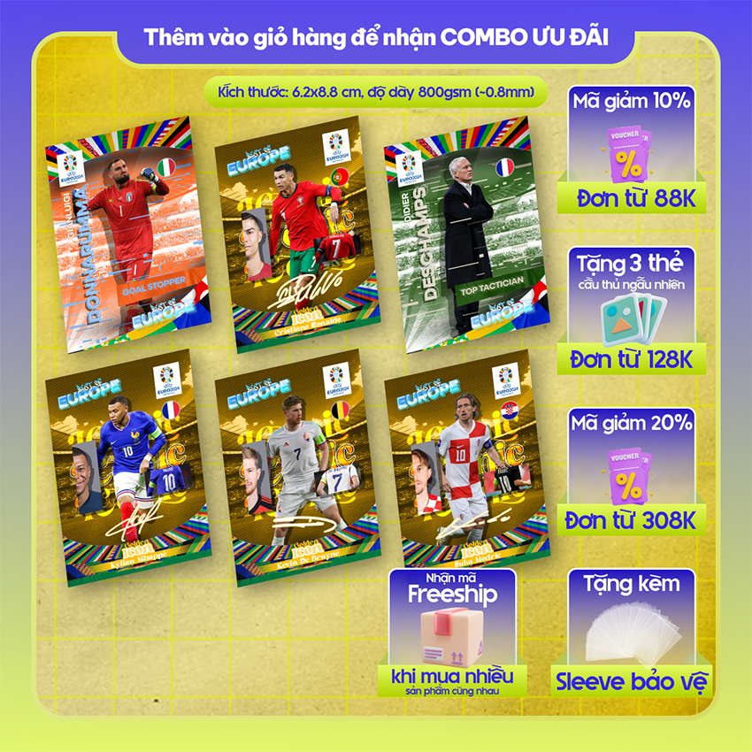 23-24 BEST OF EUROPE | SKYLLECTA Football Player Card | CR7 Ronaldo Mbappe Modric Kane ...