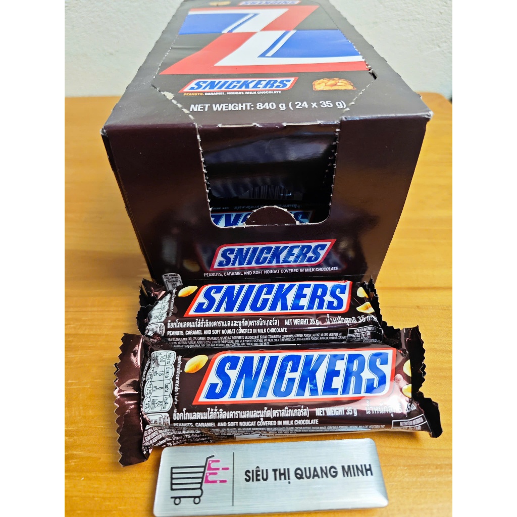 Combo of 6 - 24 Snickers chocolate candy bars with peanut butter 35g ...