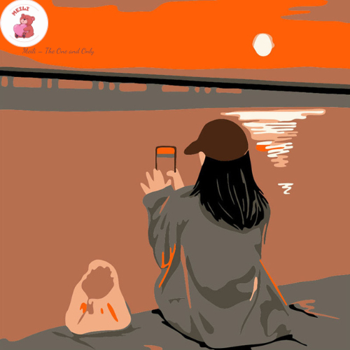 Digitized painting of Cartoon Selfie Girl, Cute 20x20cm Coloring ...