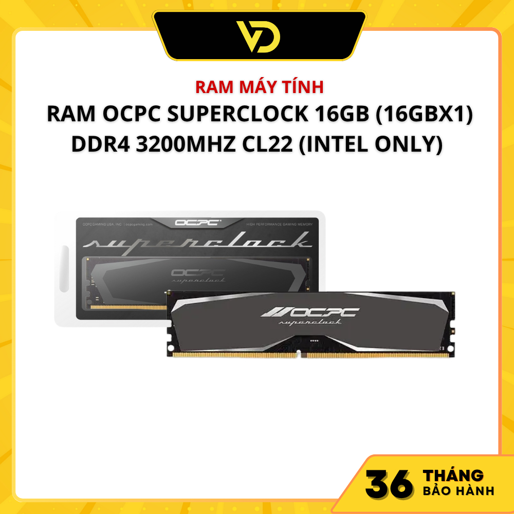 RAM OCPC SUPERCLOCK 16GB (16GBx1) DDR4 3200MHz CL22 (INTEL ONLY ...