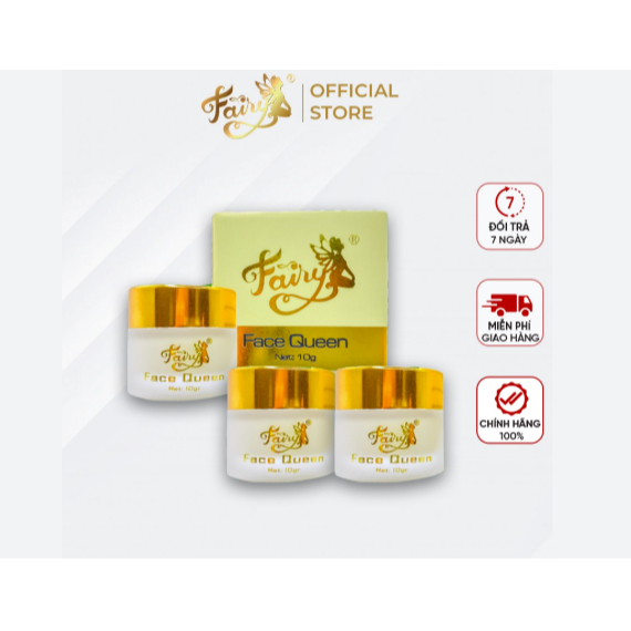 COMBO 3 QUEEN Face Queen Fairy facial cream for whitening, fading dark ...