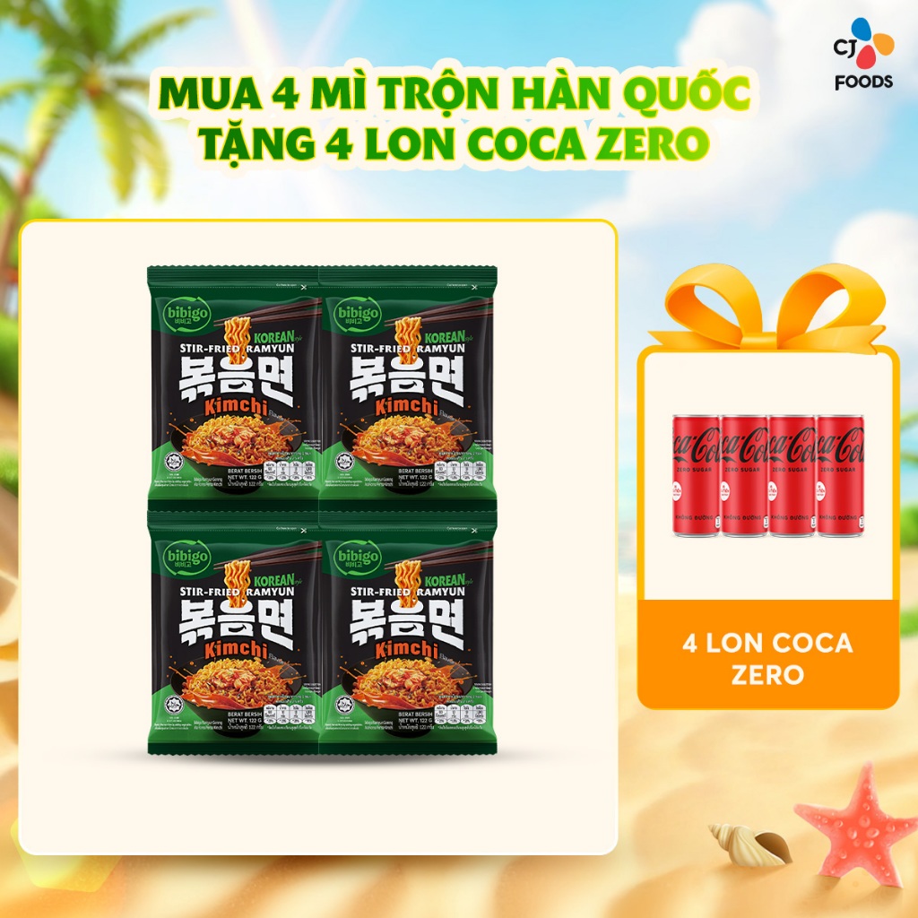 [Free 4 cans of CoCa] Combo of 4 Bibigo Korean Mixed Noodles with ...